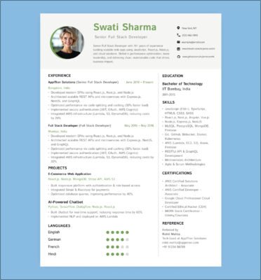 Senior-Level Resume Template - Free Editable PDF Download