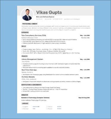 Student CV Template – Free PDF Download For Freshers